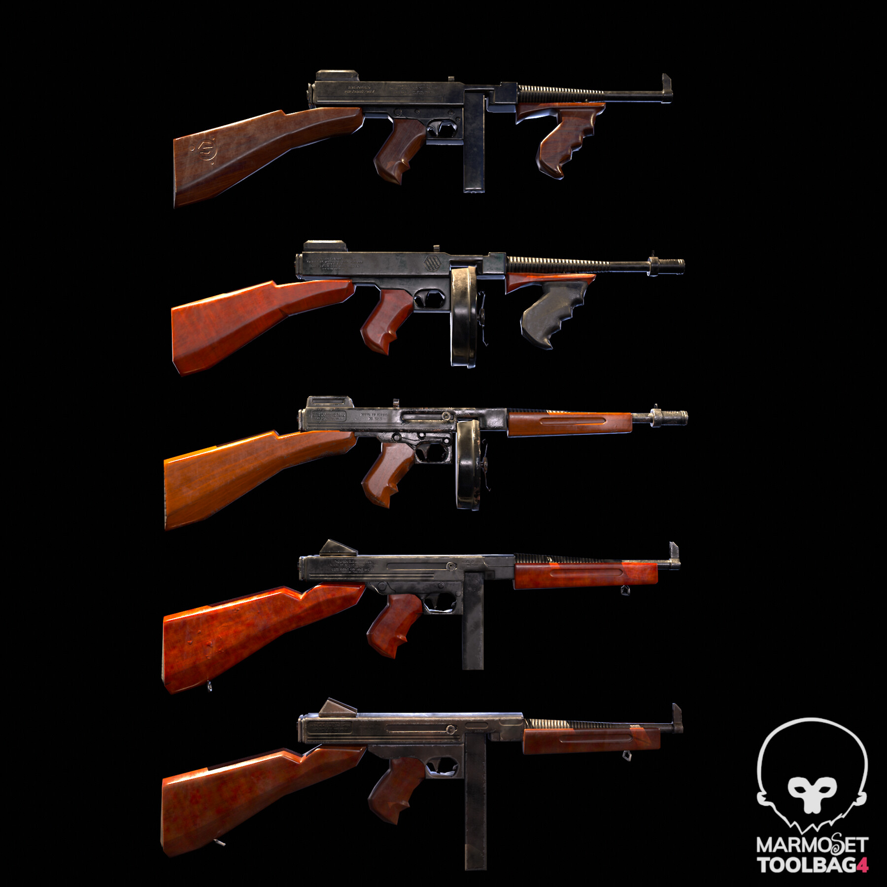 ArtStation - Gun- 5 Model-Game Assets-vol 01 | Game Assets