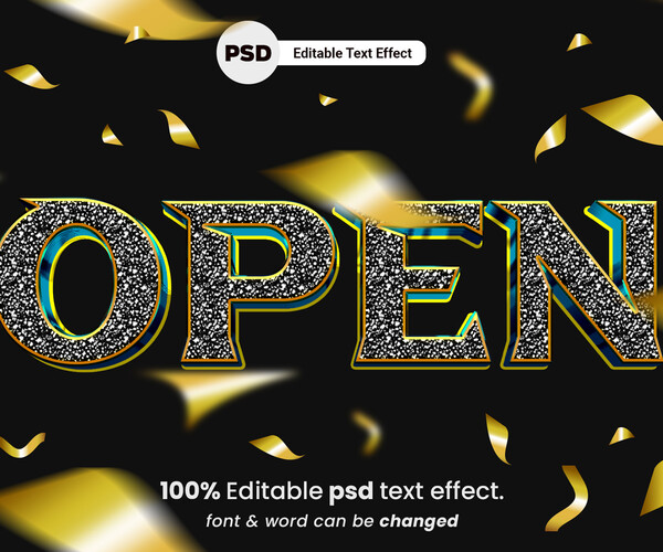 ArtStation - 3D Open PSD fully editable text effect. Layer style PSD ...