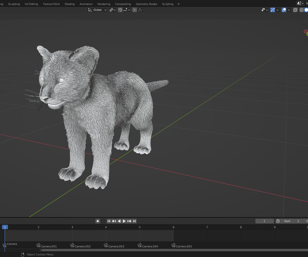 ArtStation - Fur White Lion Cub Rigged and Animated in Blender | Game Assets