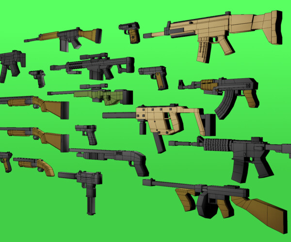 ArtStation - LowLY Poly - 19 Cartoon Guns | Game Assets