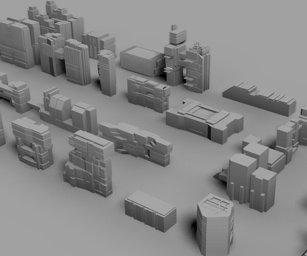 ArtStation - futuristic architecture set - BDR | Resources