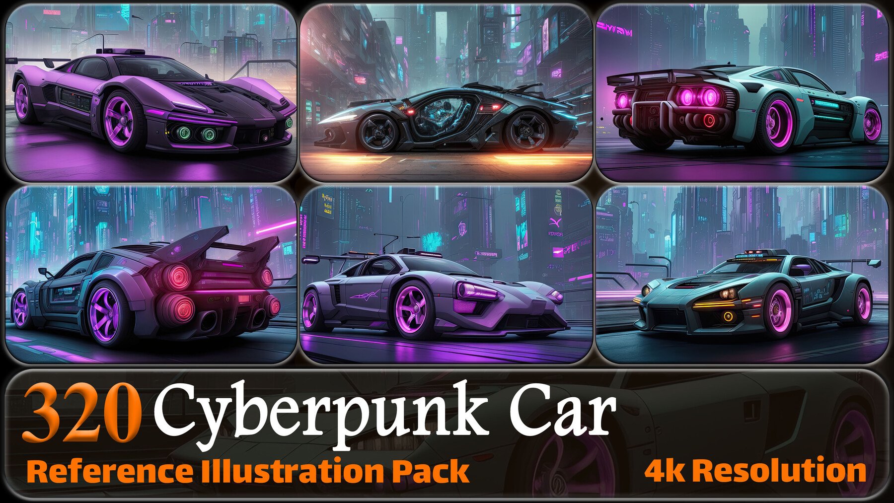 ArtStation - 320 Cyberpunk Car Reference Pack | 4K | v.2 | Artworks