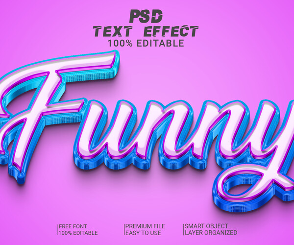 ArtStation - 3D Funny. PSD fully editable text effect. Layer style PSD ...