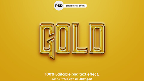 ArtStation - 3D Gold. PSD fully editable text effect. Layer style PSD ...
