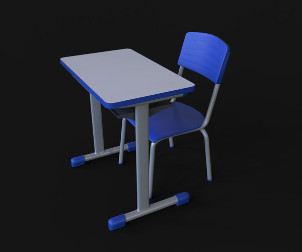 ArtStation - School Desk and Chair | Game Assets