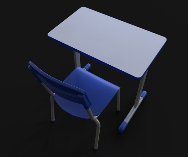 ArtStation - School Desk and Chair | Game Assets