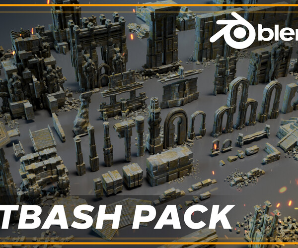 ArtStation - Ancient Temple | Ruins of the temple | Kitbash Asset Pack ...