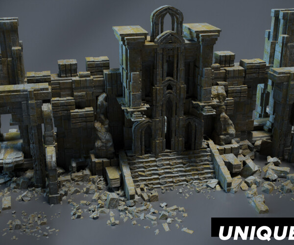 ArtStation - Ancient Temple | Ruins of the temple | Kitbash Asset Pack ...