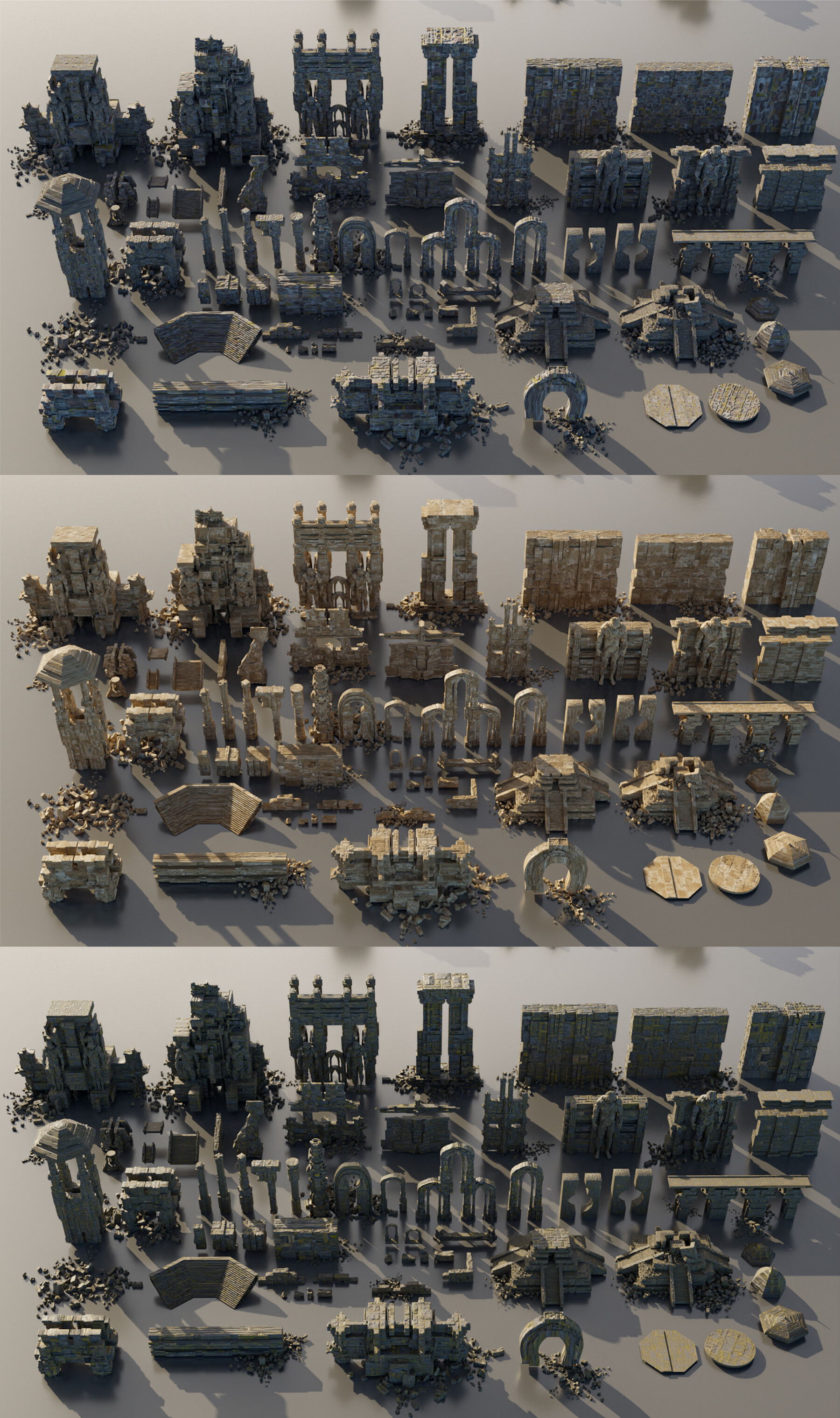 ArtStation - Ancient Temple | Ruins of the temple | Kitbash Asset Pack ...
