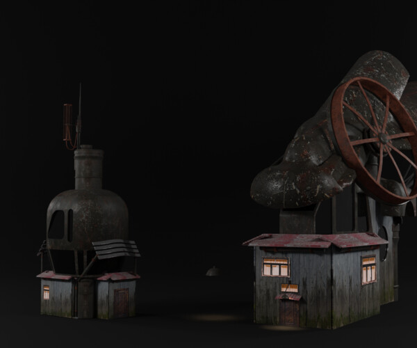 ArtStation - Rust Buckets - Whimsical Sci-Fi Kit-bash set | Resources
