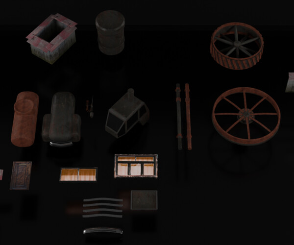 ArtStation - Rust Buckets - Whimsical Sci-Fi Kit-bash set | Resources