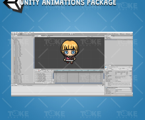 ArtStation - 4 Directional Warrior Girl | Game Assets