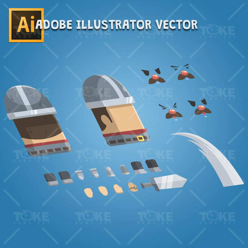 ArtStation - Flat Style Castle Guard | Game Assets