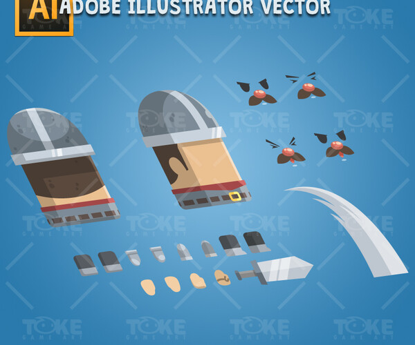 ArtStation - Flat Style Castle Guard | Game Assets