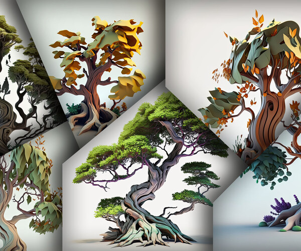 ArtStation - 130 Stylized Trees (4K Resolution) | Artworks