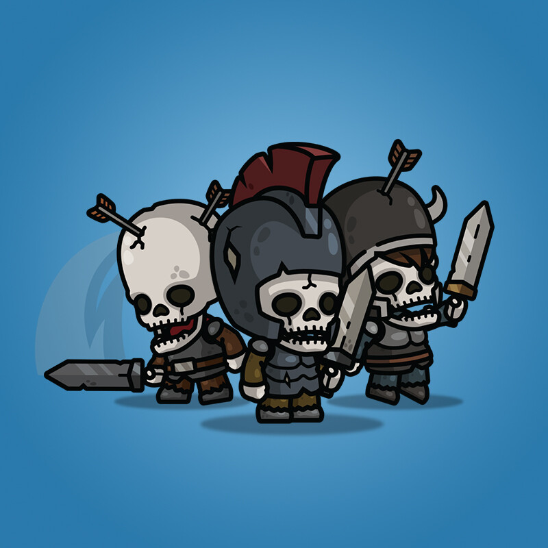 ArtStation - Medieval Skeleton Knight 3-Packs | Game Assets