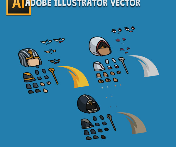 ArtStation - Egyptian Witch 3-Packs Character Sprite | Game Assets