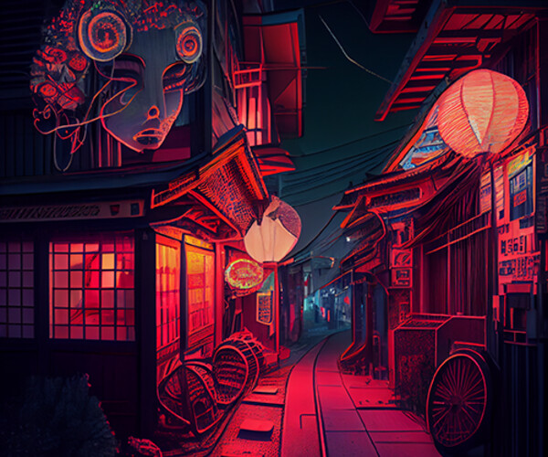 ArtStation - A Psychedelic AI Journey through Japan | Artworks
