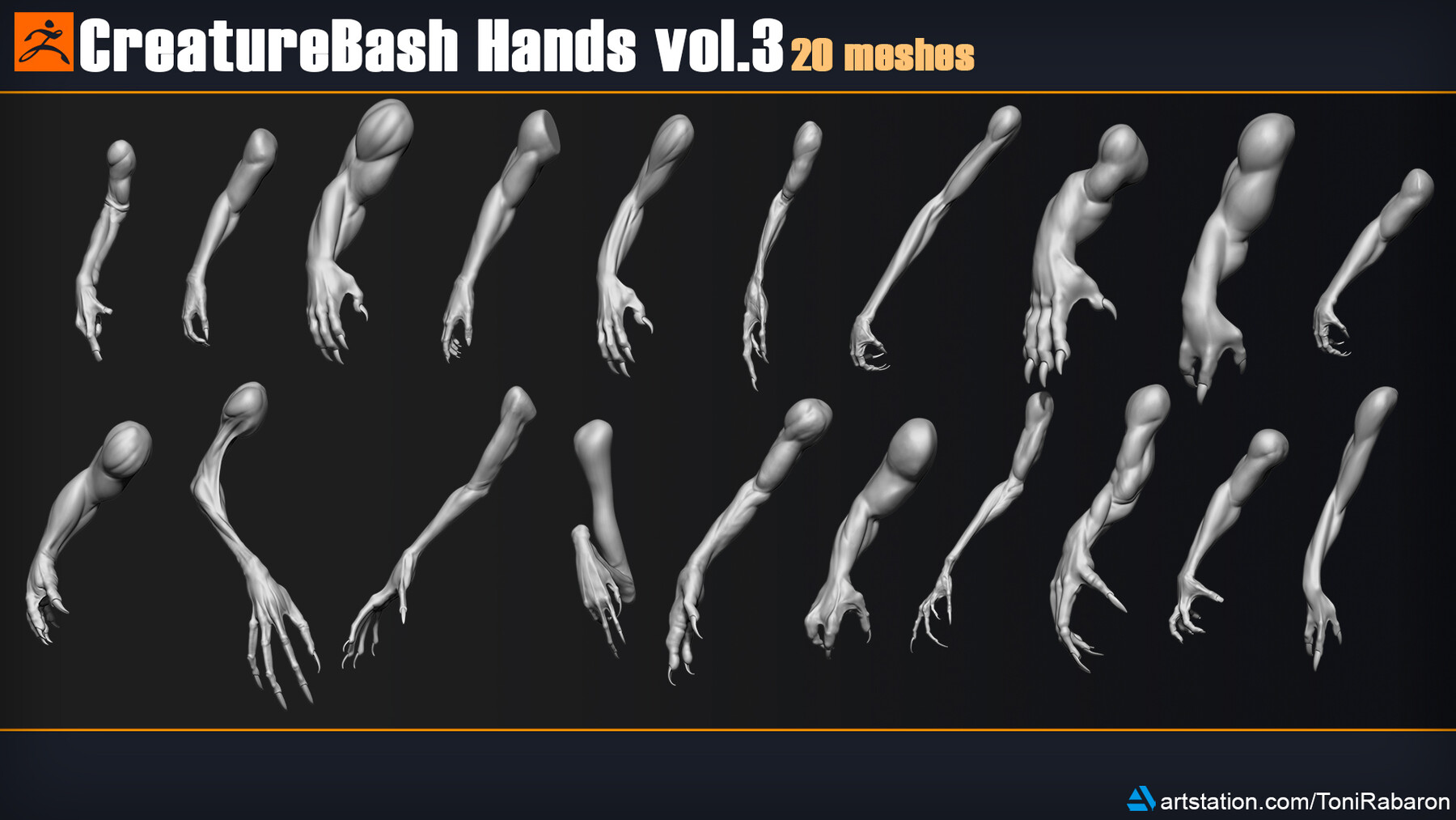ArtStation - CreatureBash Hands Vol 3 | Resources