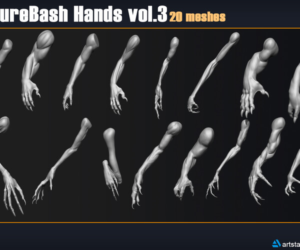 ArtStation - CreatureBash Hands Vol 3 | Resources