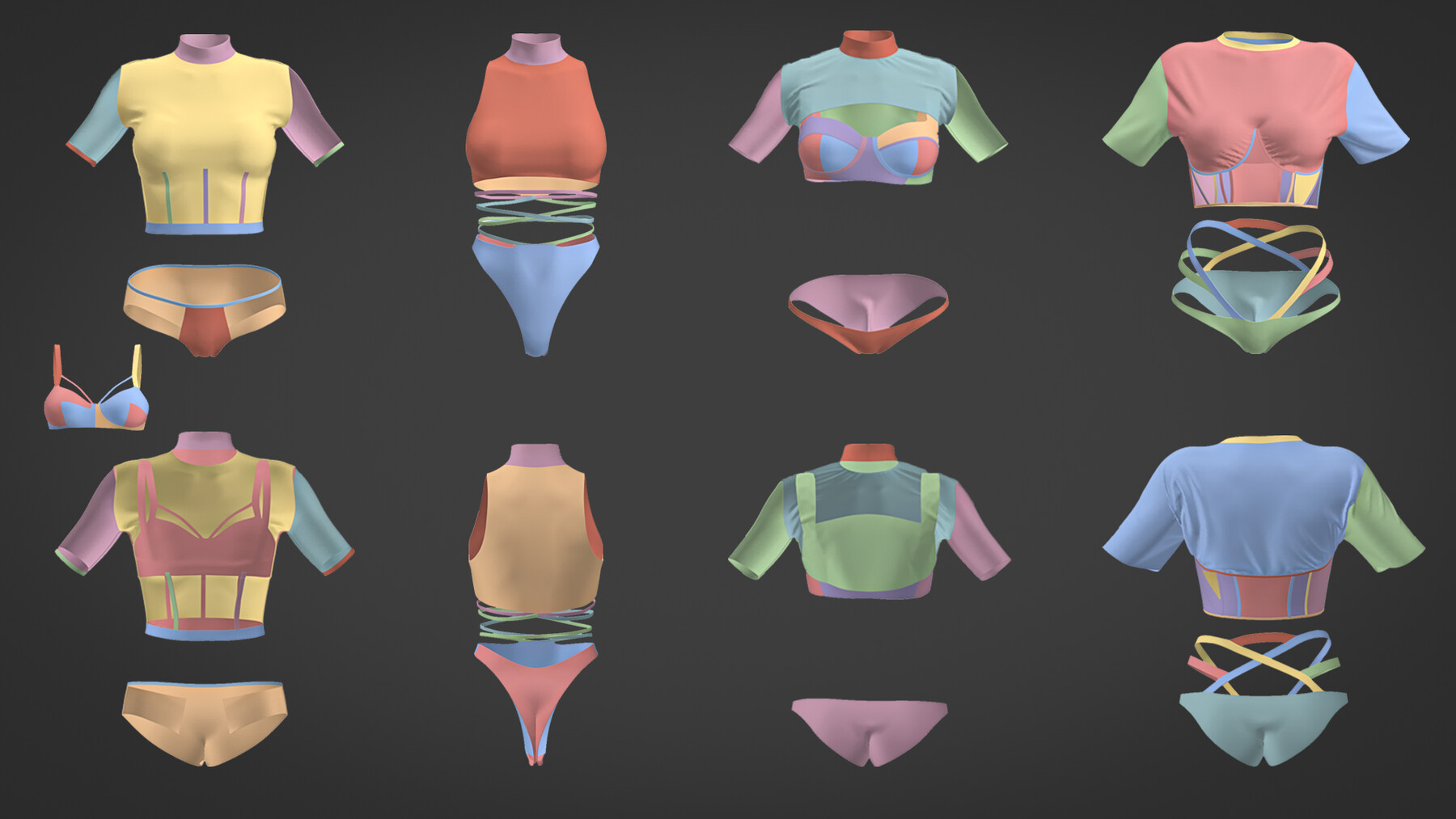 ArtStation - Set of female kits / Marvelous Designer/Clo3D project file + OBJ | Resources