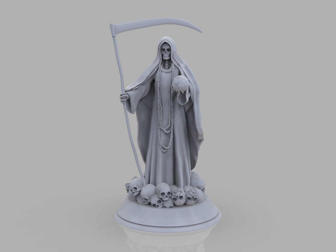 ArtStation - Classic Santa Muerte statue for 3d printing | Resources