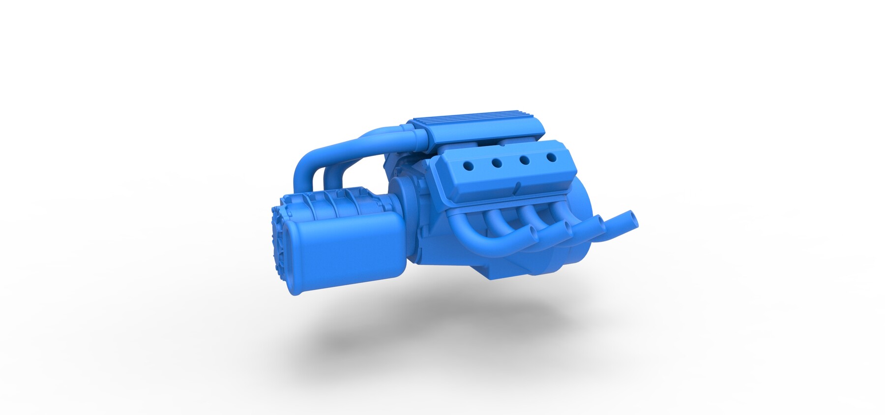 ArtStation - 3D printable Diecast engine V8 with Potvin Supercharger ...