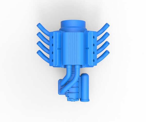 ArtStation - 3D printable Diecast engine V8 with Potvin Supercharger ...