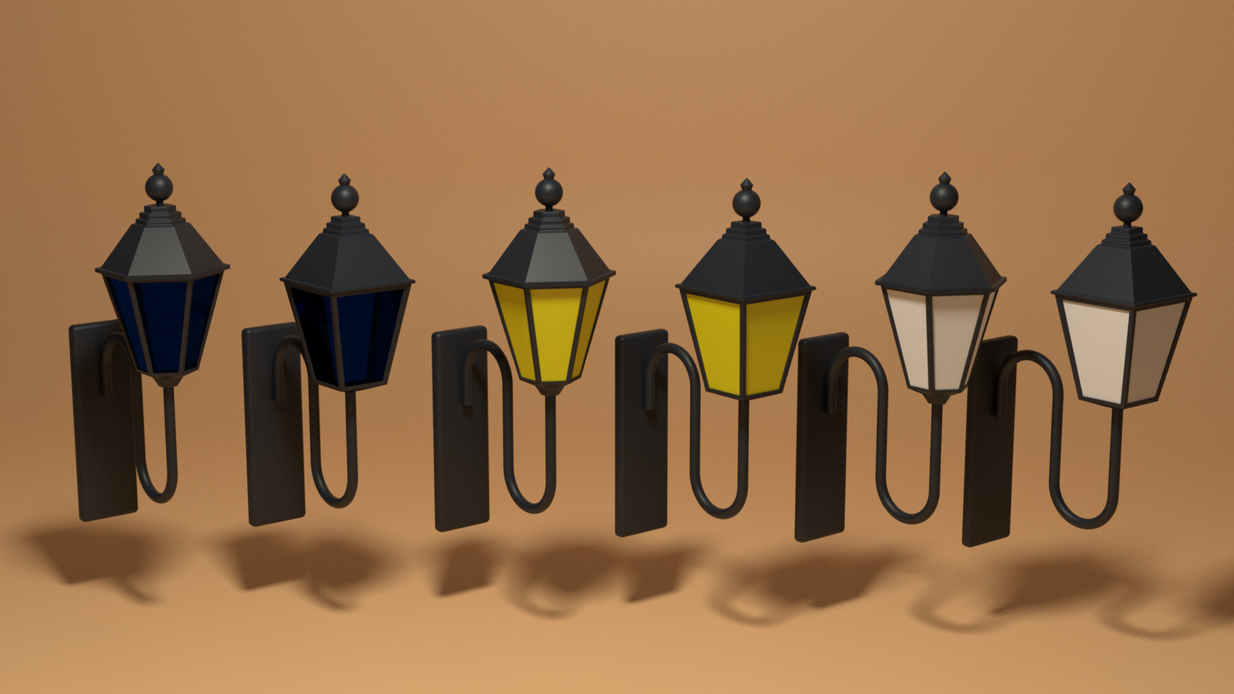 ArtStation - Cartoon Wall Lamps Collection 3D model | Resources