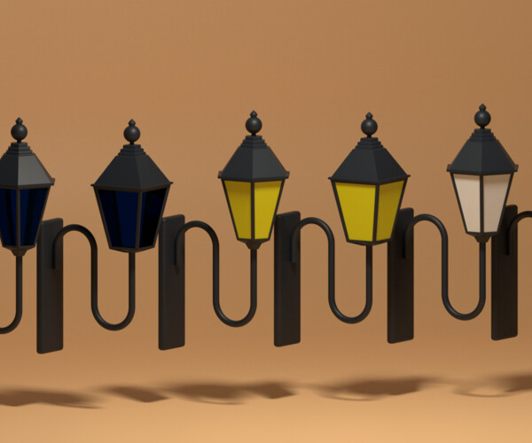 ArtStation - Cartoon Wall Lamps Collection 3D model | Resources