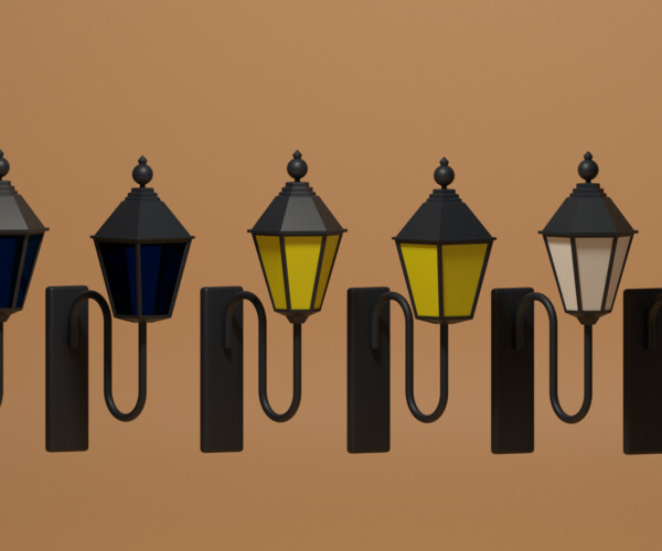 ArtStation - Cartoon Wall Lamps Collection 3D model | Resources