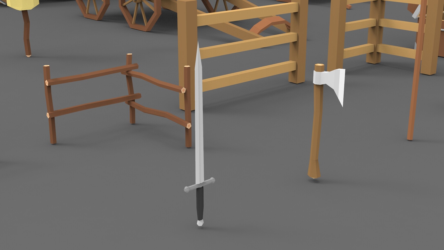 ArtStation - Low Poly Medieval Exterior Pack Collection Low-poly 3D ...