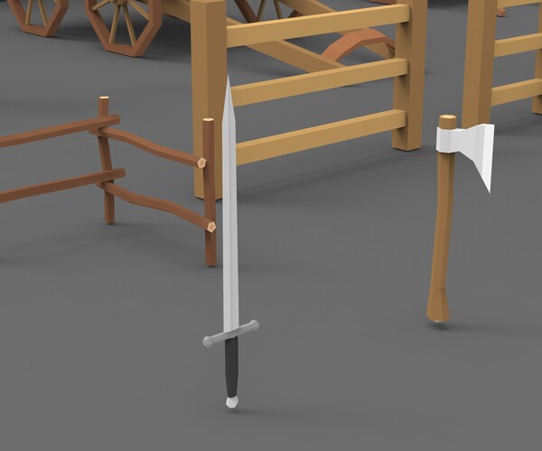 ArtStation - Low Poly Medieval Exterior Pack Collection Low-poly 3D ...