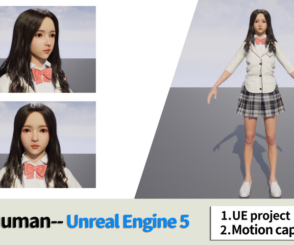 ArtStation - Nancy-The student in uniform--Metahuman/Unreal engine 5/Motion capture/Facial ...