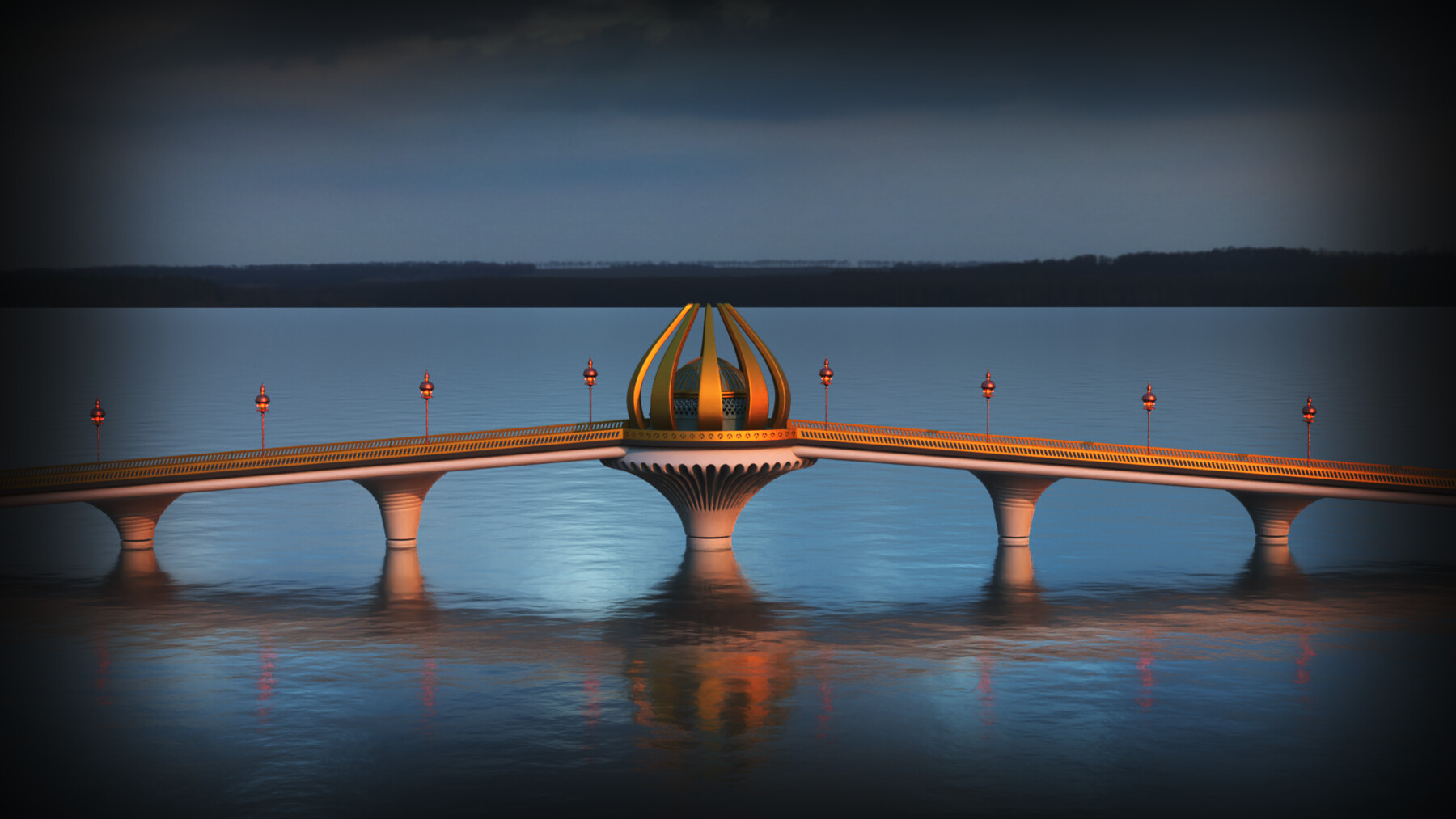 ArtStation - Fantasy Futuristic Bridge 3D model | Resources