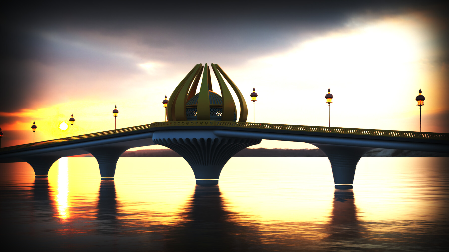 ArtStation - Fantasy Futuristic Bridge 3D model | Resources
