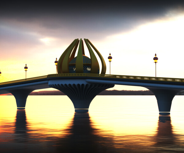 ArtStation - Fantasy Futuristic Bridge 3D model | Resources