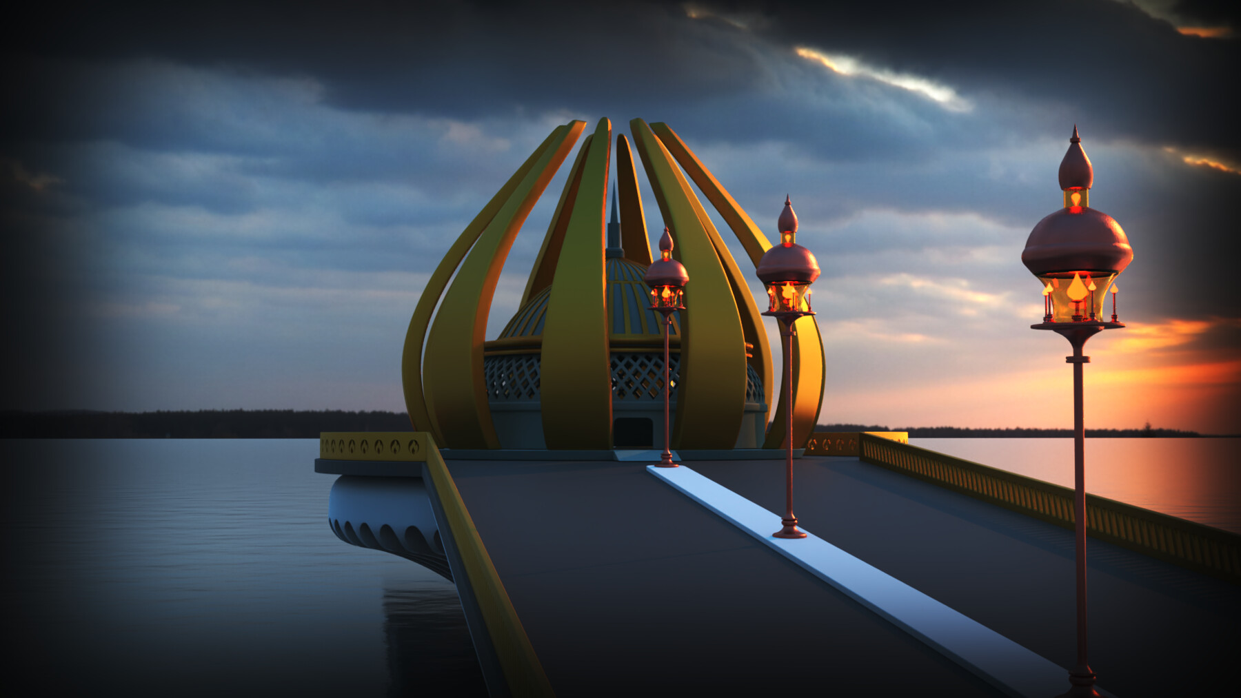 ArtStation - Fantasy Futuristic Bridge 3D model | Resources