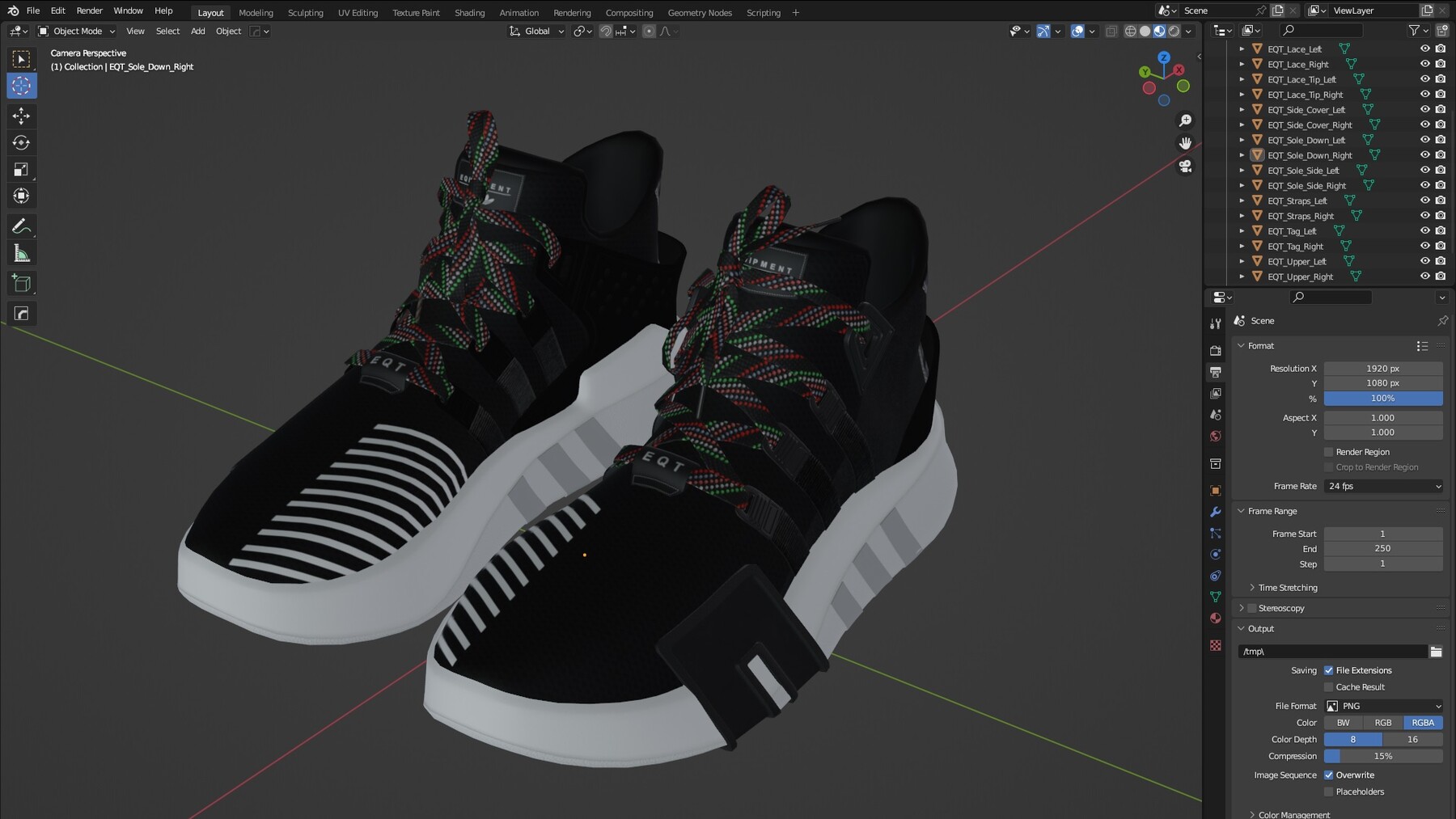 ArtStation - Adidas EQT Bask ADV Black & White with 4K PBR Textures | Resources