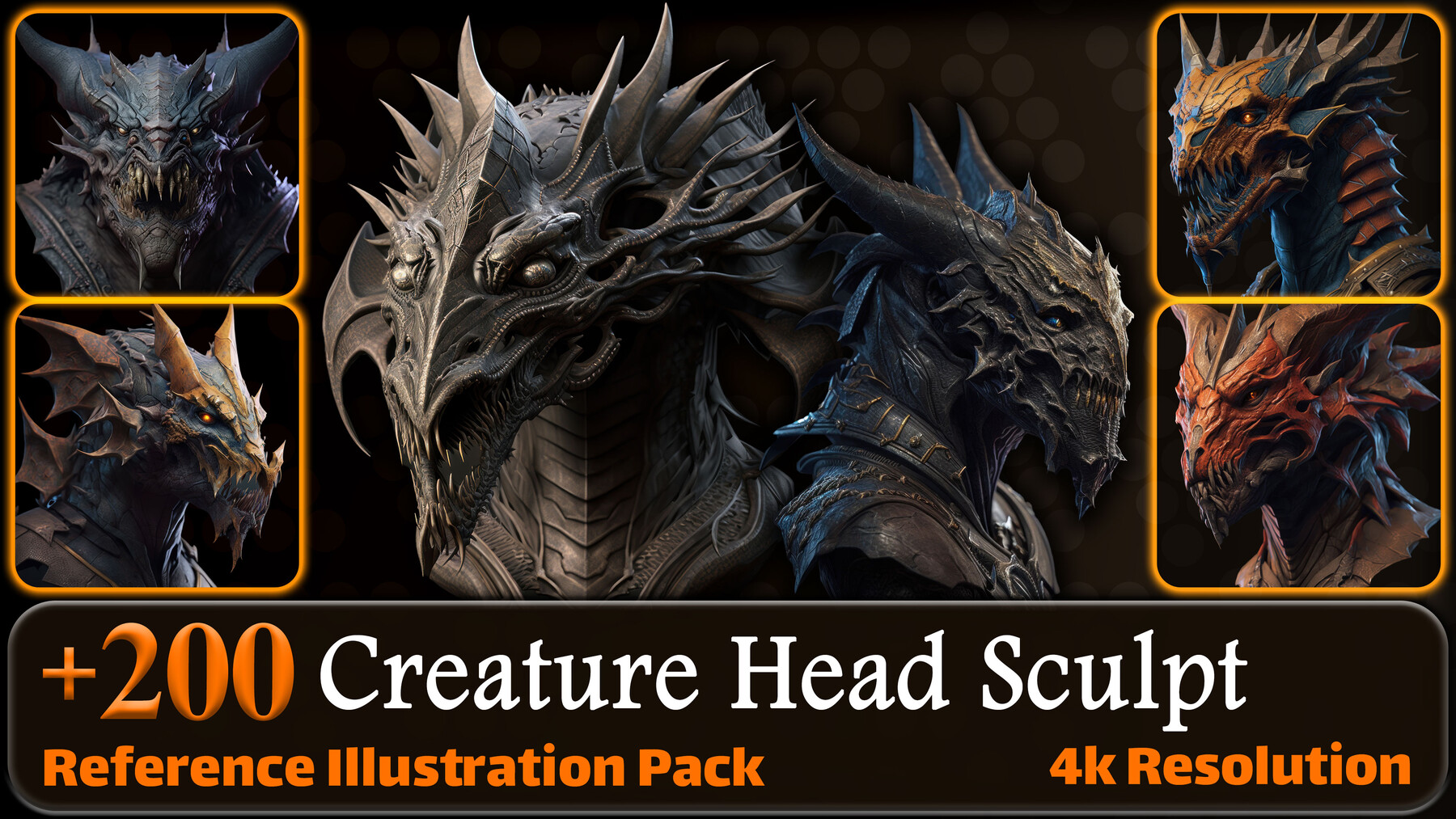 ArtStation - 200 Creature Head Sculpt (Male and Female) Reference Pack ...