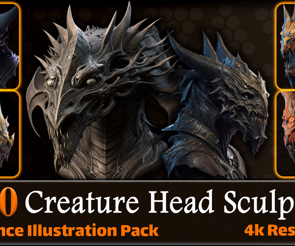 ArtStation - 200 Creature Head Sculpt (Male and Female) Reference Pack ...