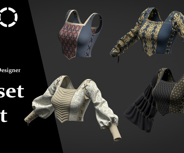 ArtStation - Corset set / Marvelous Designer/Clo3D project file + OBJ ...