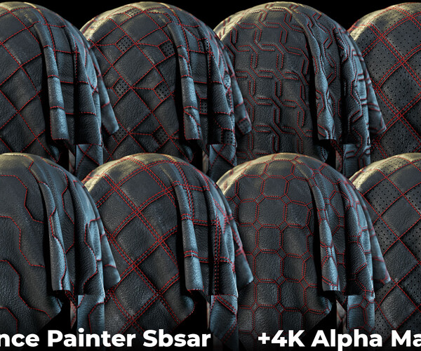 ArtStation - 50 Stitch Pattern - Substance Painter sbsar + 4k Alpha Map ...