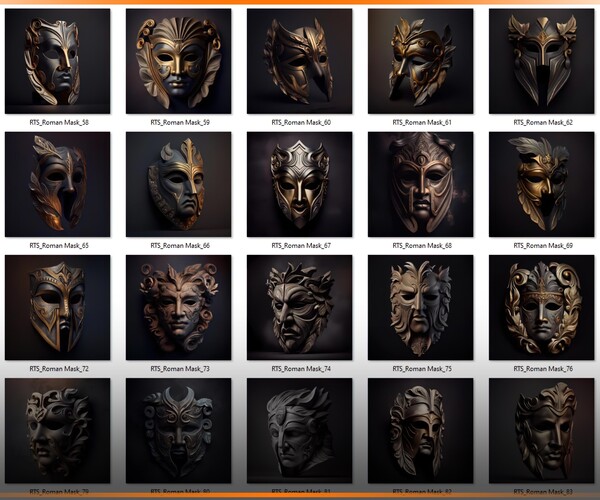 ArtStation - 183 Roman Mask reference Modeling /Designing Vol 04 | Artworks