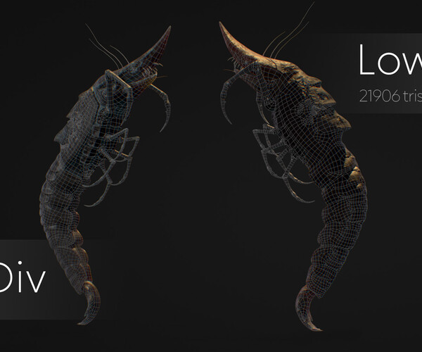 ArtStation - Fish low poly model / Caridean Shrimp fish lowpoly / ocean ...