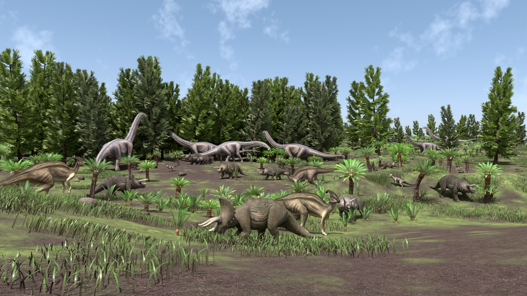 ArtStation - 3D Model: Mesozoic Landscape Dinosaur Collection | Resources