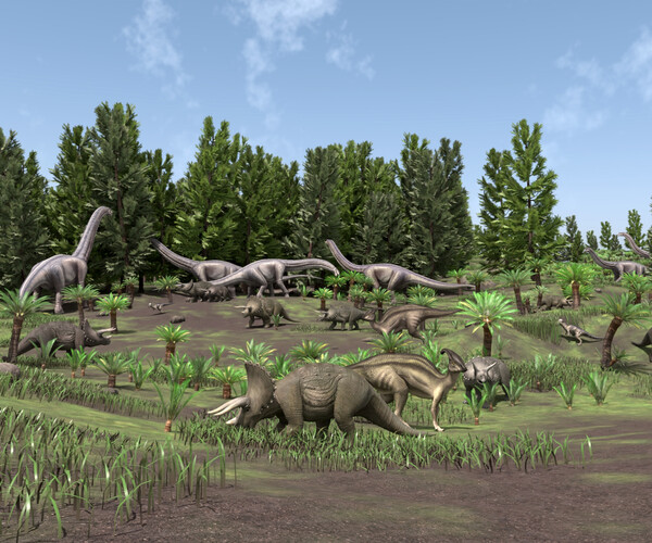 ArtStation - 3D Model: Mesozoic Landscape Dinosaur Collection | Resources