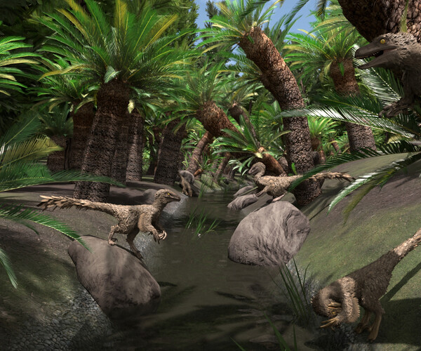 ArtStation - 3D Model: Mesozoic Landscape Dinosaur Collection | Resources