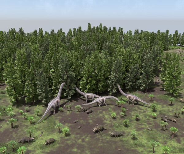 ArtStation - 3D Model: Mesozoic Landscape Dinosaur Collection | Resources