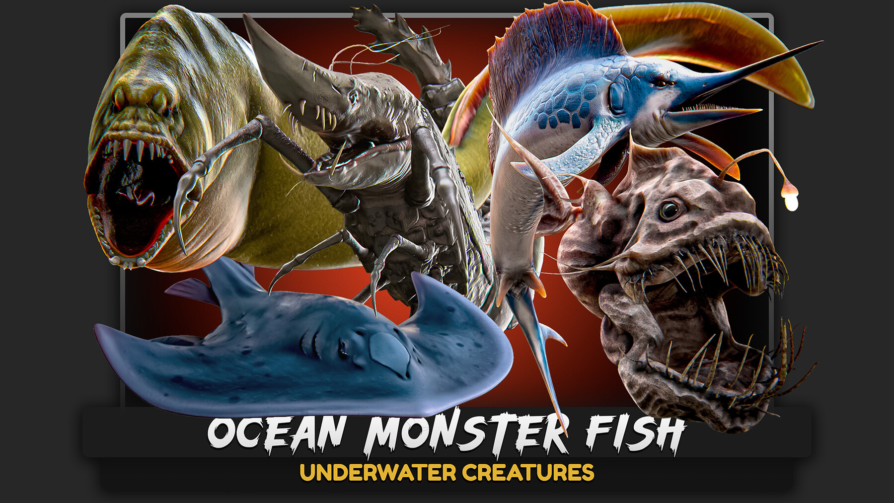 ArtStation - Ocean Monster Fish Pack / Fish low poly model / lowpoly ...